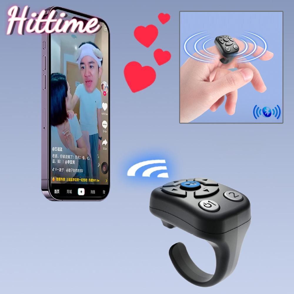 Hittime 7 ปุ่มปลายนิ้ว Blutooth รีโมทคอนโทรลเลื่อนนิ้วมือโทรศัพท์มือถือ Video Control Selfie ...