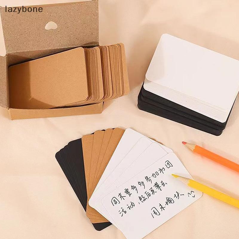 {LZ} 100 ชิ้น/กล่องกระดาษการ์ดเปล่านามบัตรข้อความขอบคุณการ์ดเขียนป้าย ...