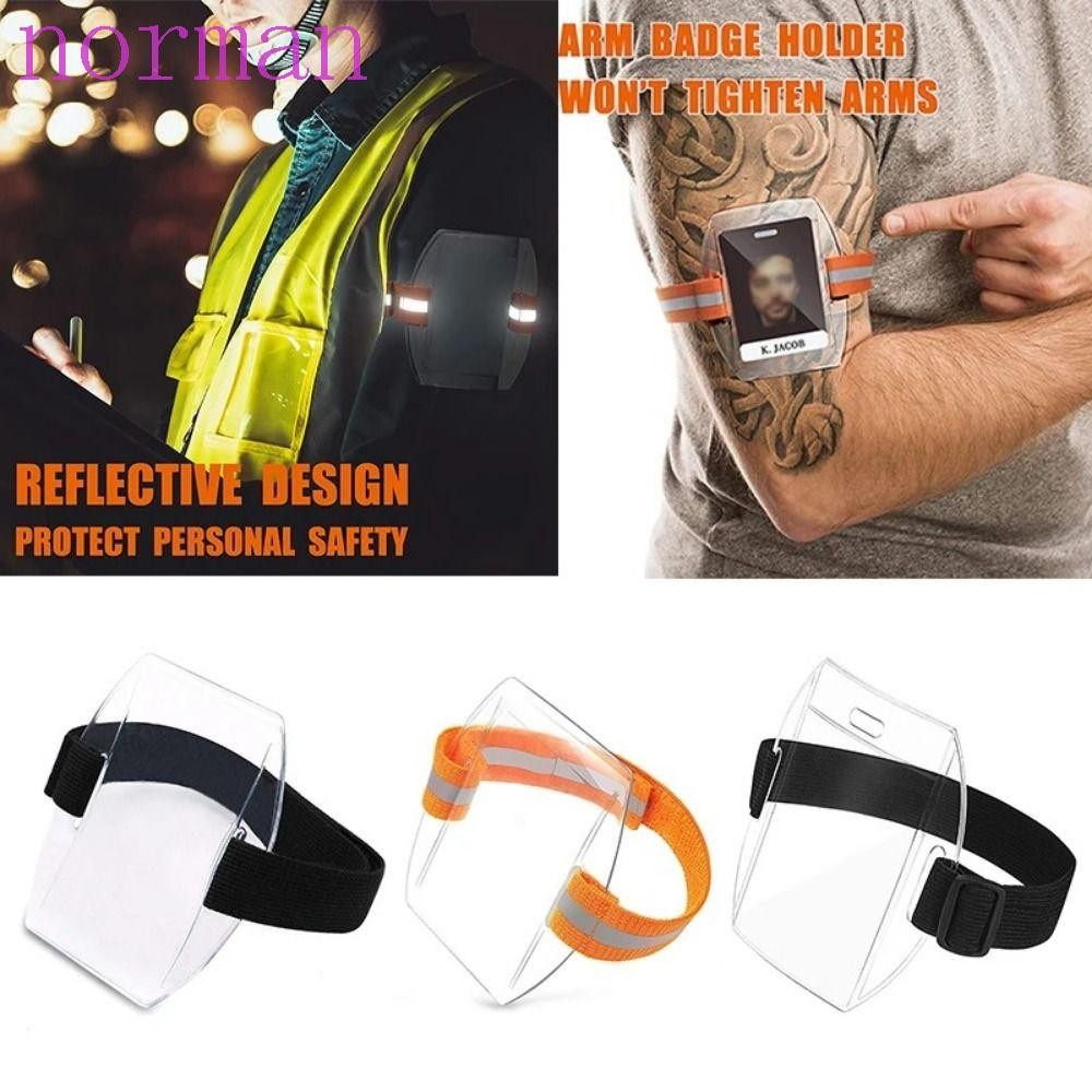 NORMAN Arm Band ID Badge Holder,โปร่งใสเป็นมิตรกับสิ่งแวดล้อม PVC ID ...