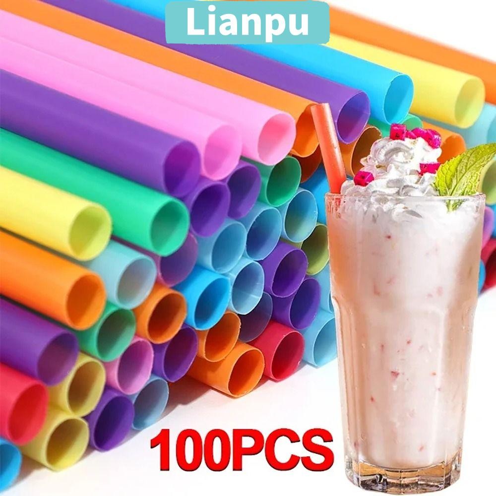 LIANPU 100 ชิ้นพลาสติกหลอดทิ้ง, ฤดูร้อนอุปกรณ์ปาร์ตี้บาร์ดื่มฟาง, หลาก ...