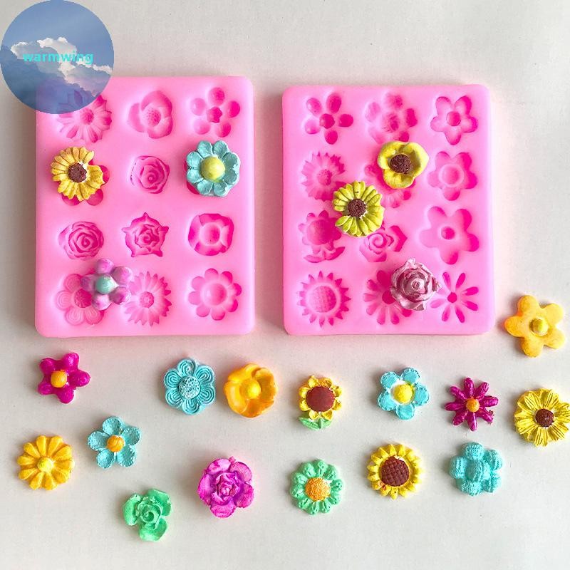 Warmwing 3D Multi-ดอกไม้รูปร่างแม่พิมพ์ซิลิโคนDIY Sugarcraftช็อกโกแลตFondantเค้กตกแต่งวันเกิดงาน ...