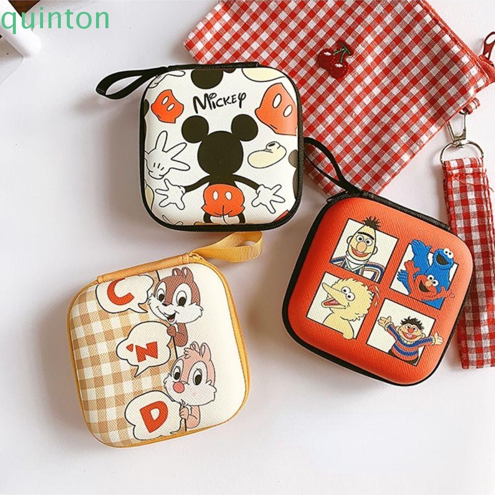 QUITON หูฟัง Organizer Mini Zipper Hard สาย USB การ์ตูนหูฟัง | Shopee ...