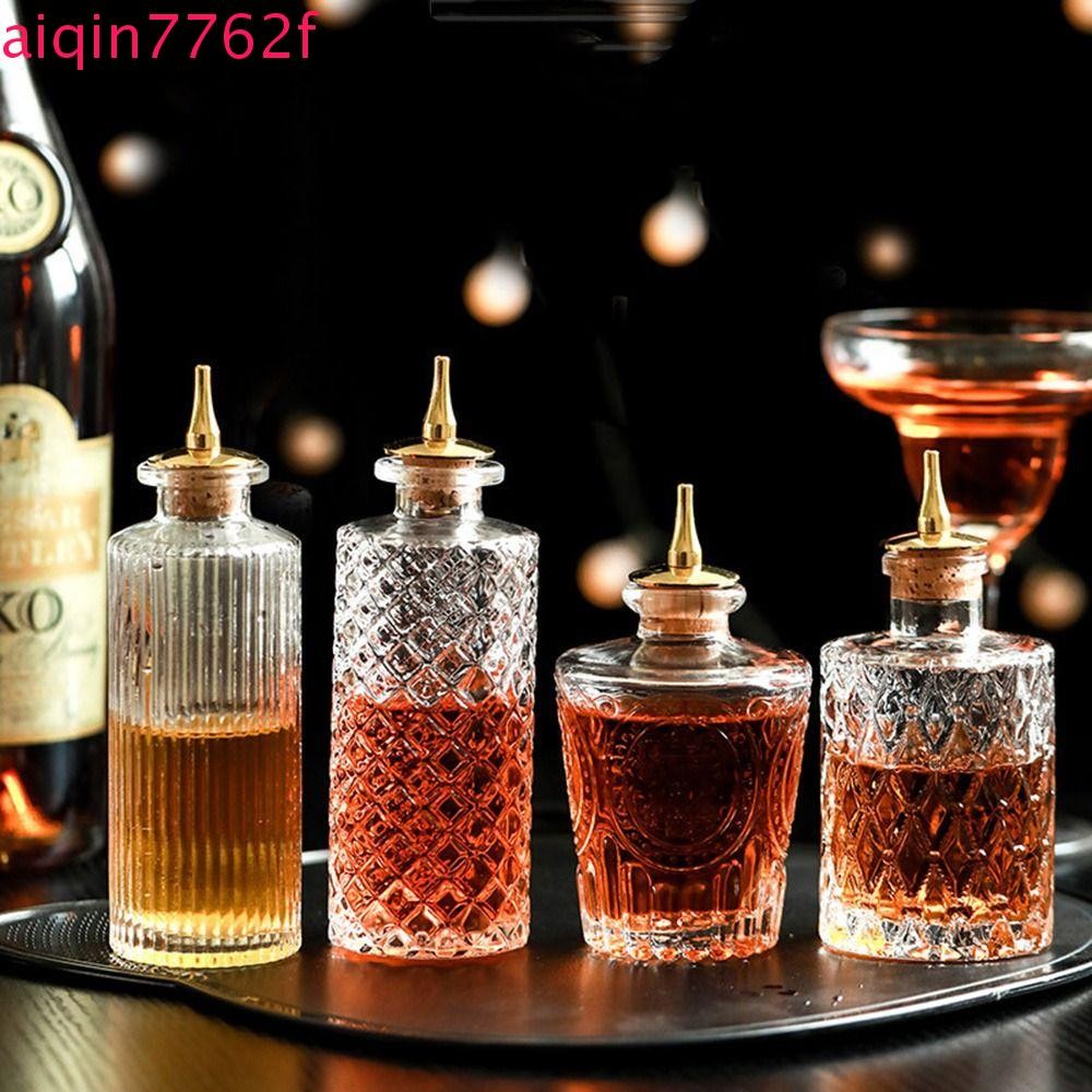 AIQINF ขวดของขม, ขวดบาร์เทนเดอร์สไตล์ญี่ปุ่นวินเทจ, แก้วพกพาผ่าน Multi-function Clear Bitter ...
