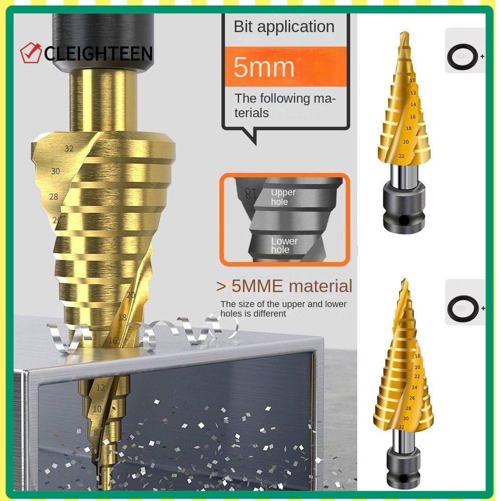 Cleighteen ดอกสว่านขั้นบันได, HSS 4241 ไม้โลหะเจาะรู, แบบพกพาความเร็วสูงขยายรูตรงร่องขั้นตอนเจาะ ...