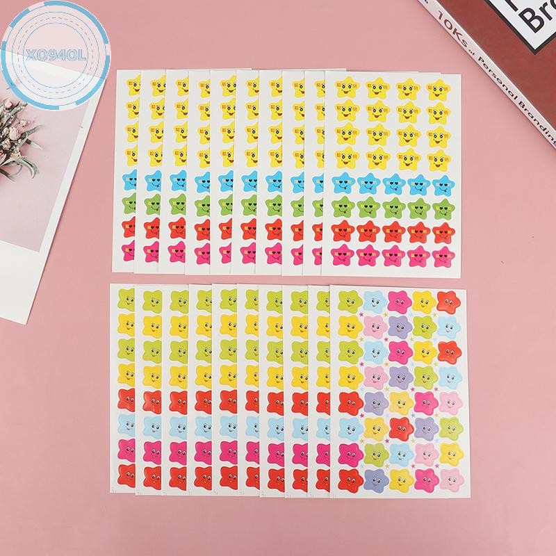 Xo94ol 400pcs Smile Stars Decal เด็กนักเรียนเด็กครูป้ายรางวัลสติกเกอร์ ...