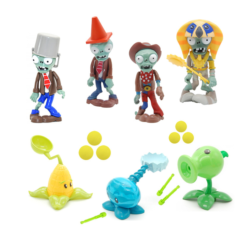 Plants Vs Zombies Fullset Toy Bulk Road Zombie Cowboy Ejectable Zombie ...