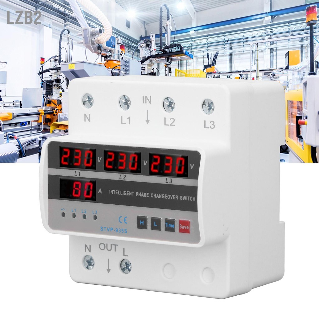 LZB2 3 Phase Transfer Switch DIN Rail Mount Automatic Changeover with ...