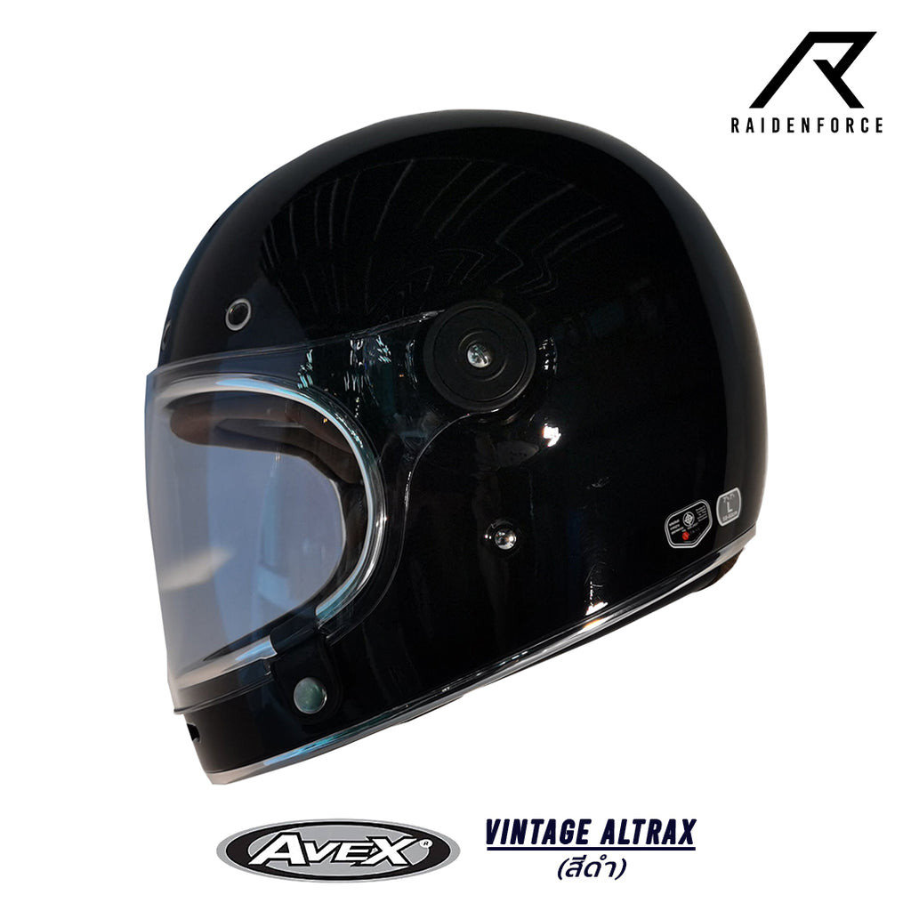 หมวกกันน็อค AVEX Vintage Altrax สีดำเงา | Shopee Thailand