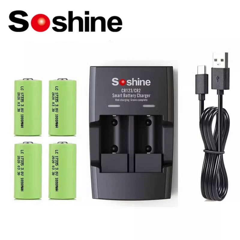Soshine CR123A 17335 3V 1000mah Rechargeable flashlight Camera Camera lithium iron battery ...