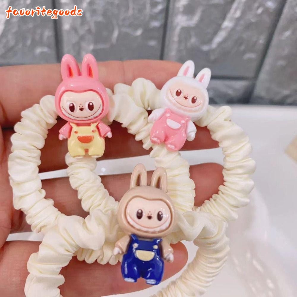 Favoritegoods Labubu Hair Ties, ยืดหยุ่นการ์ตูนเชือกผม,หวาน Headwear ...