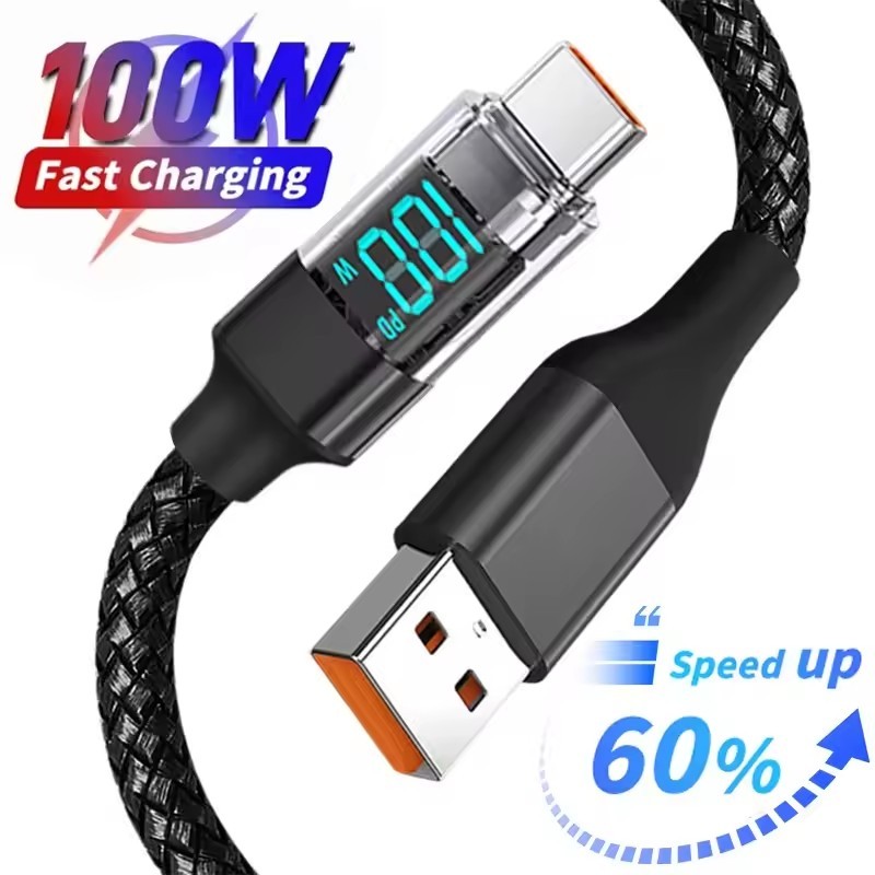 1/2 ชิ้น 100 วัตต์ LED Digital Display Data Cable - Fast Charging USB ...