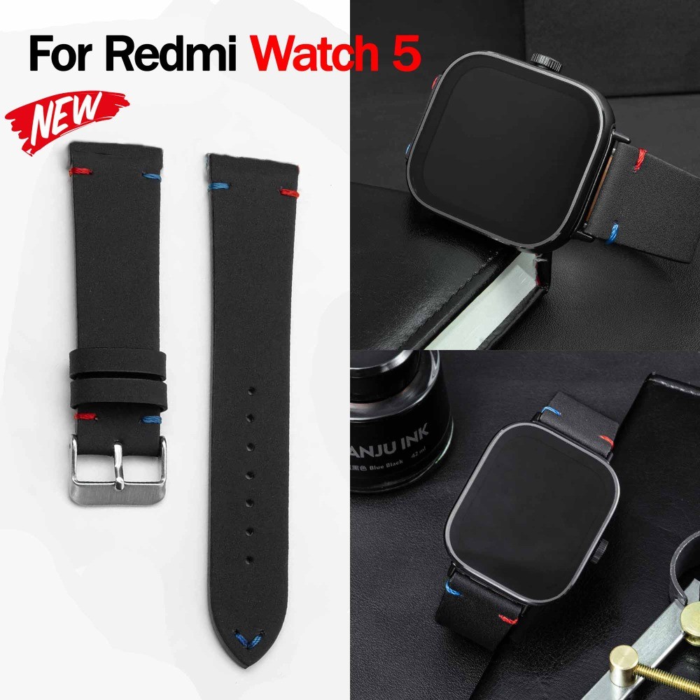 20 22 มม.สายหนังแท้สําหรับ Xiaomi Redmi Watch 5 Active & Lite Band ...