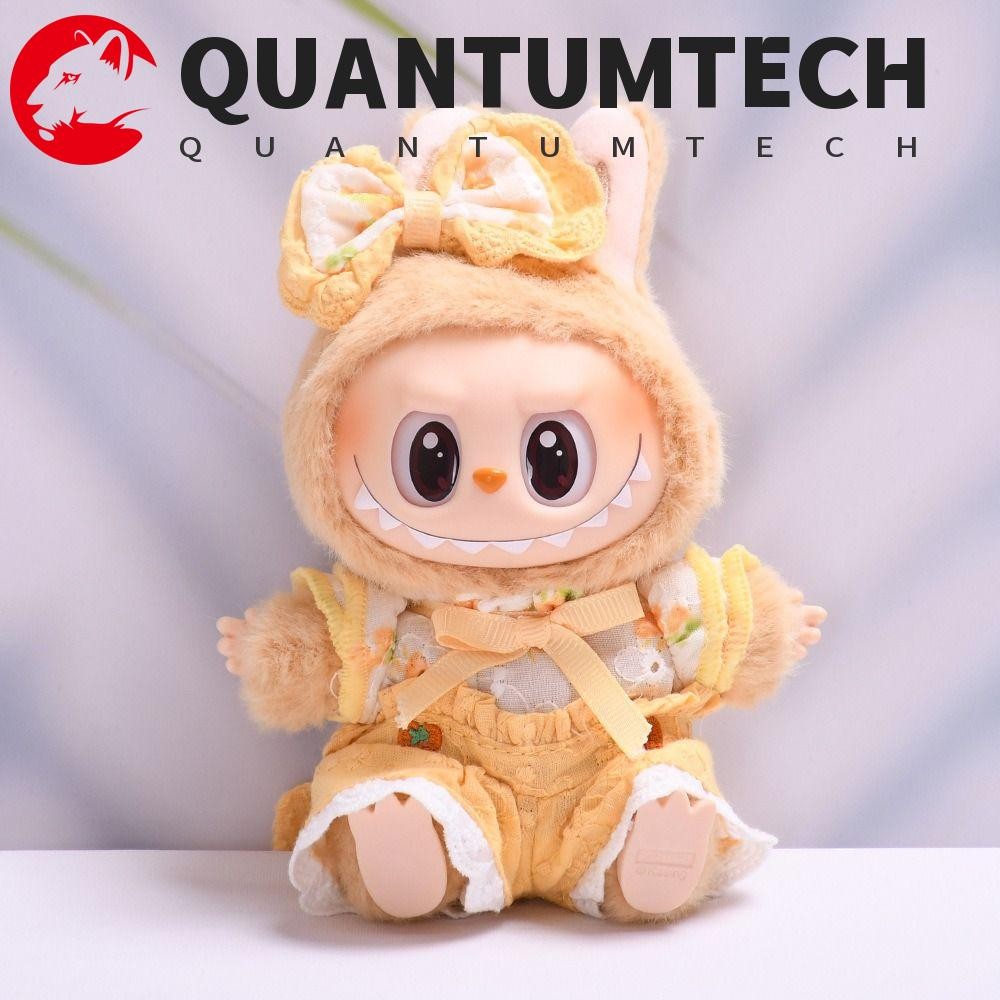 QUANTUMTECH นั่ง Party Labubu ชุด, Bowknot สีเหลืองอ่อน 17 ซม. Labubu ตุ๊กตา, แฟชั่นแต่งตัว DIY ...
