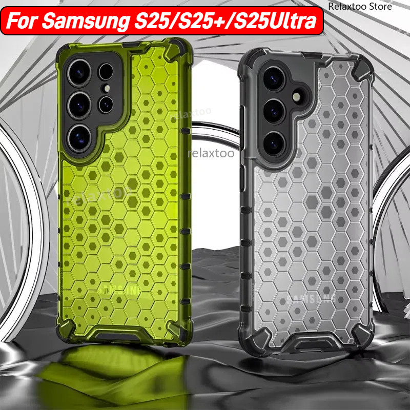 รังผึ้งปลอกใสสําหรับ Samsung Galaxy S25 Ultra Plus FE S25 + S25Ultra S25FE S25Plus 5G ถุงลม ...