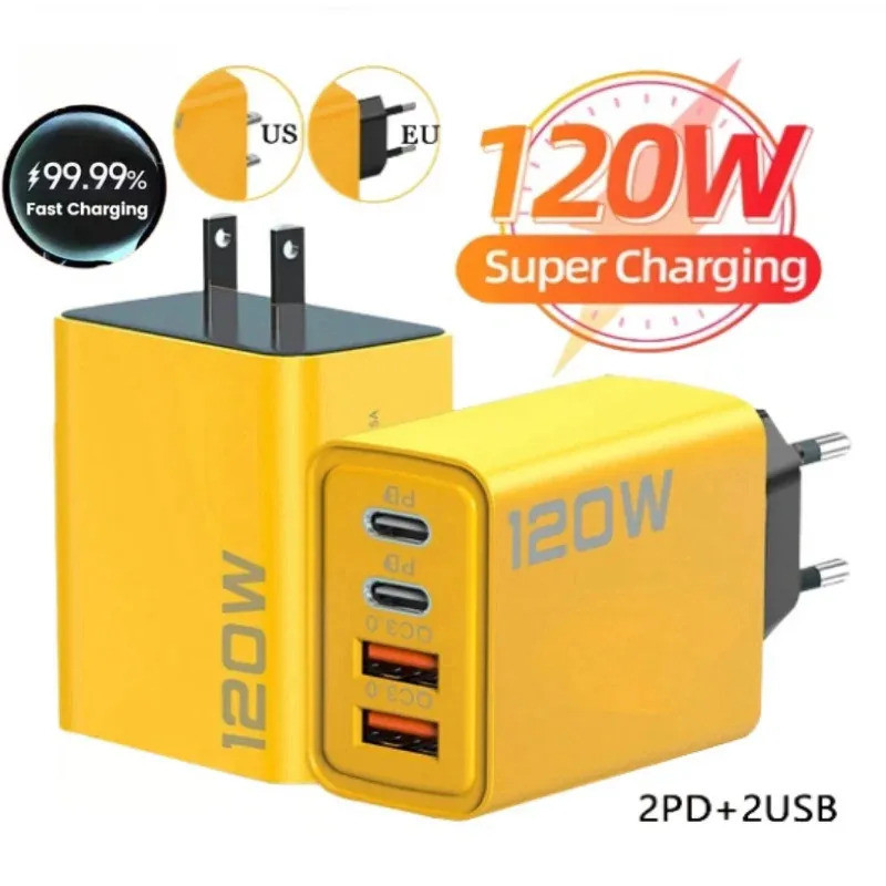 Pd 120W ACC Fast Charging อะแดปเตอร์แล็ปท็อปประเภท C Dual PD Quick ...