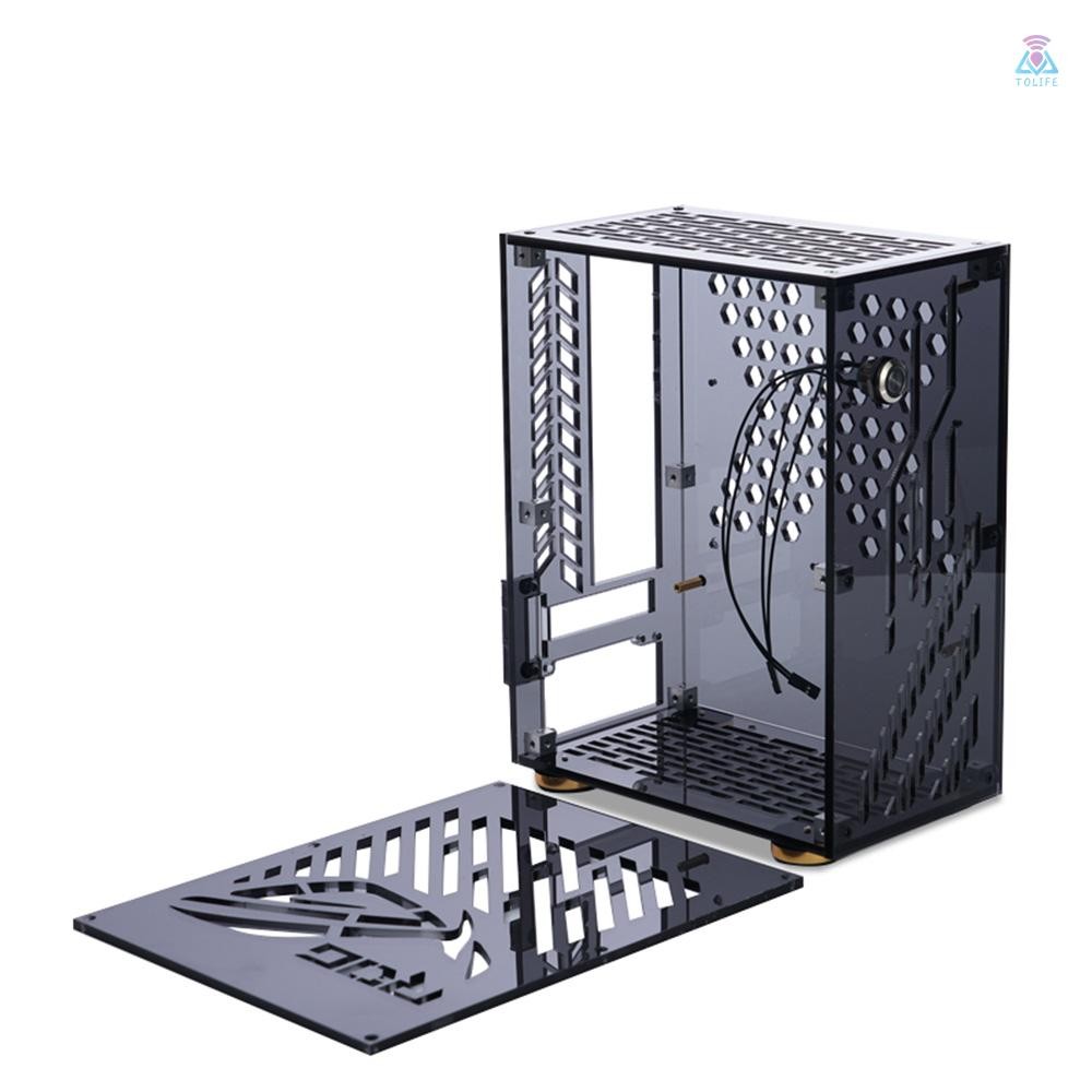 แบบพกพาขนาดเล็กกรณีคอมพิวเตอร์ Plexiglass Shell Compact PC Case Desktop ...