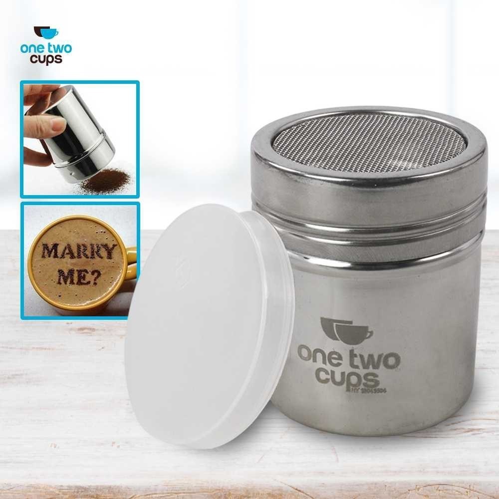 One Two Cups Barista Sugar Chocolate Coffee Stencil Powder Sprinkler ...