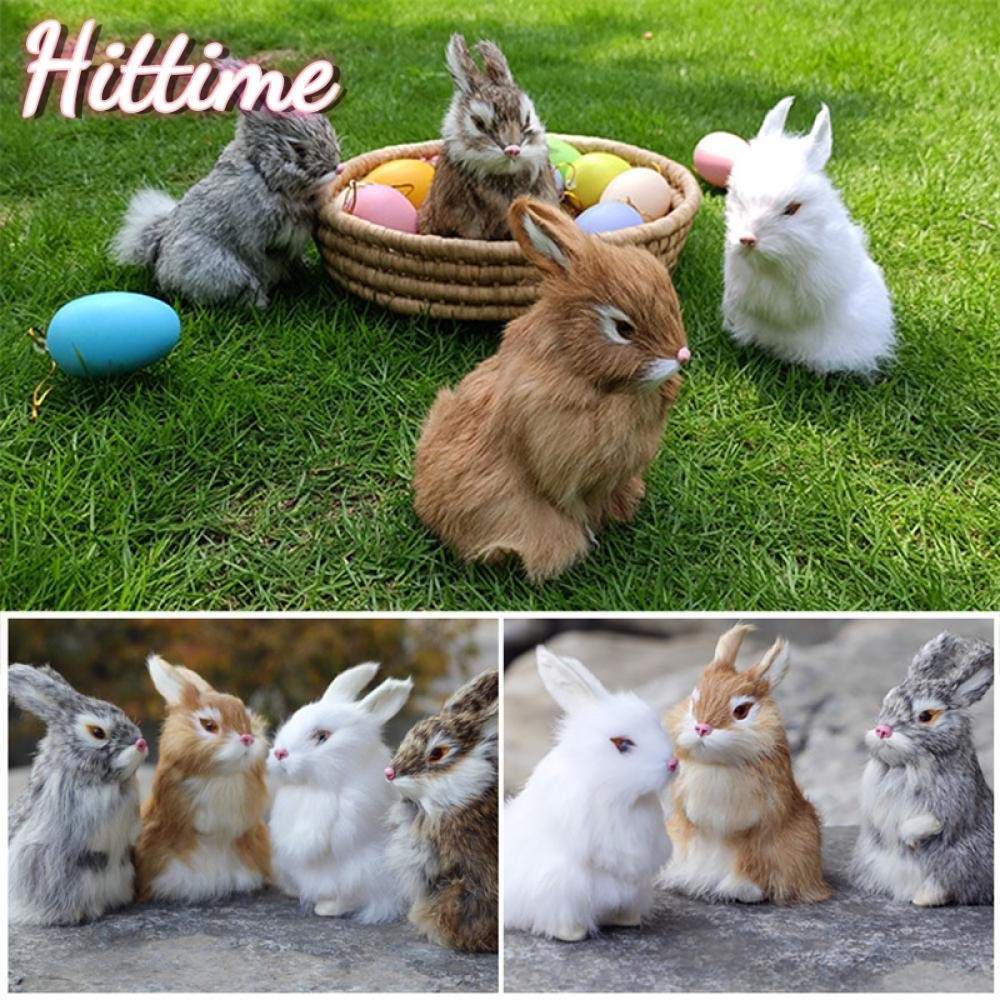 Hittime จําลอง Chick กระต่ายของเล่นเด็กความรู้ความเข้าใจไก่รุ่น Figurine สมจริง Furry ตุ๊กตา ...