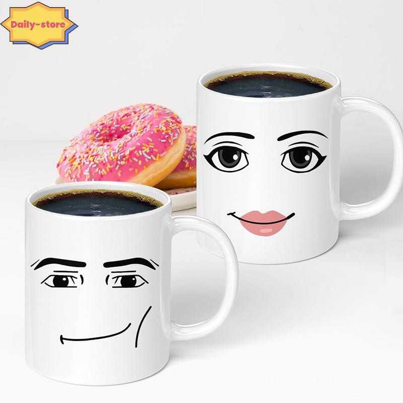 เกมทุกวันแรงบันดาลใจ Man Face Mug ตลกผู้ชายหรือผู้หญิง Faces แก้วกาแฟ ...