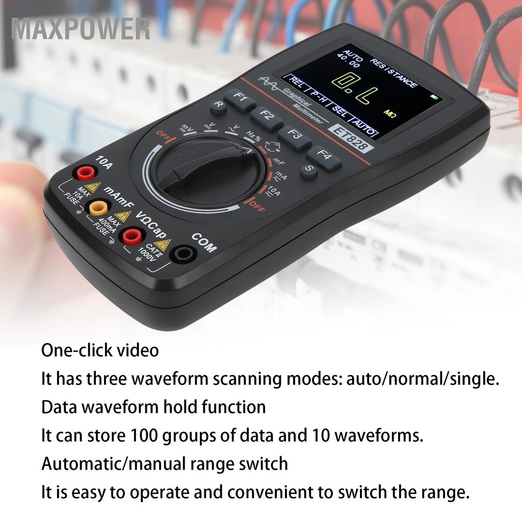 Maxpower ET828 2.5Msps 1MHz Oscilloscope MultiScan Mode Automatic ...