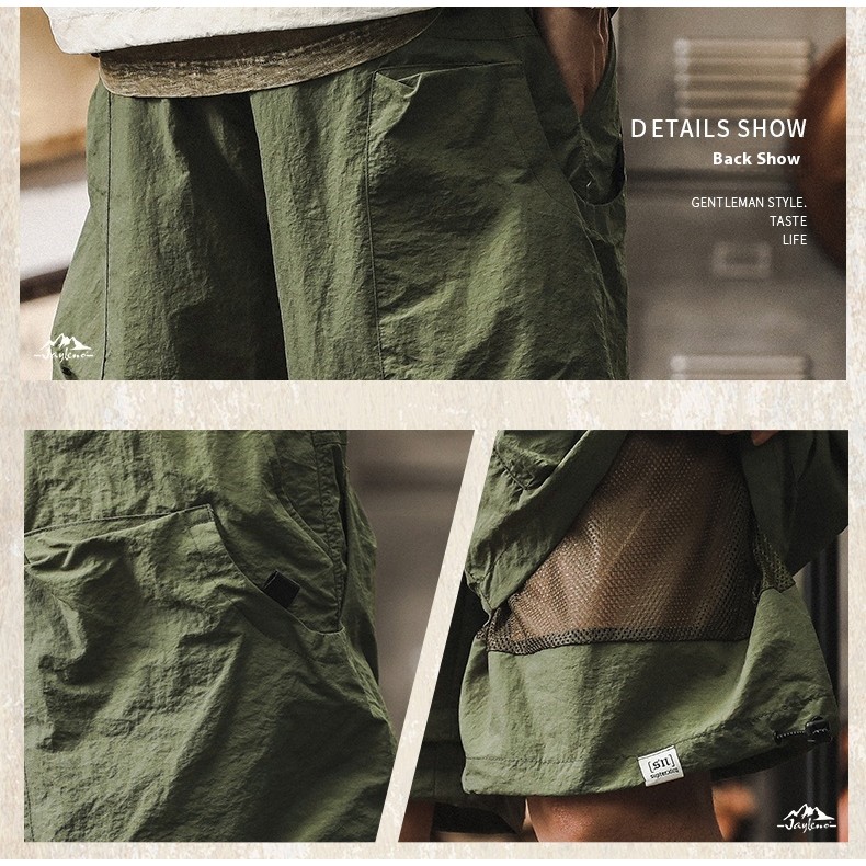 ERSHENSHI กันน้ํากลางแจ้ง Quick-Drying Workwear กางเกงขาสั้นผู้ชายฤดู ...