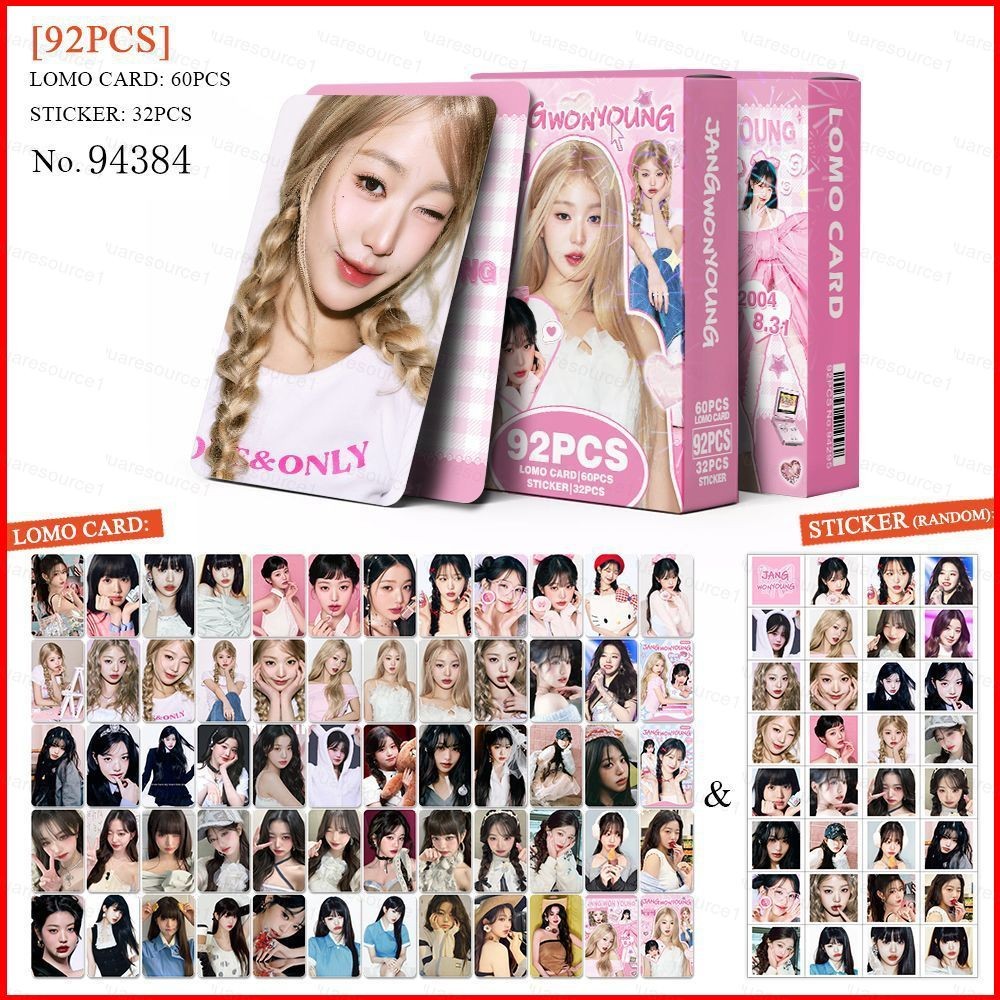 SQ1 92 ชิ้น/เซ็ต IVE สติกเกอร์ LOMO การ์ด Jang Wonyoung โปสการ์ดคอลเลก ...