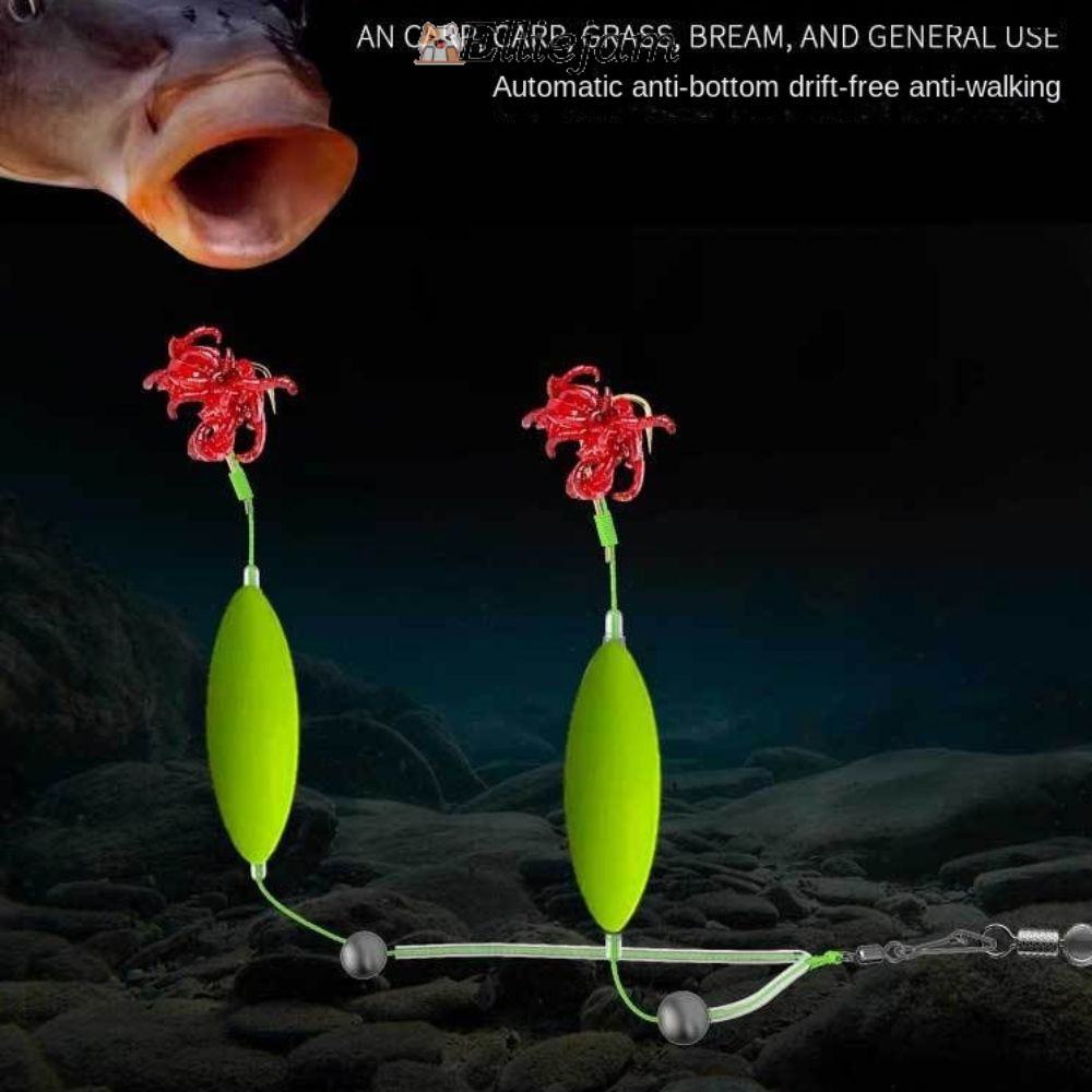 ELLIEJAM 3pcs ตกปลาผม Rigs ตะขอ, double Hook suspension ปลาคาร์พตะขอตก ...