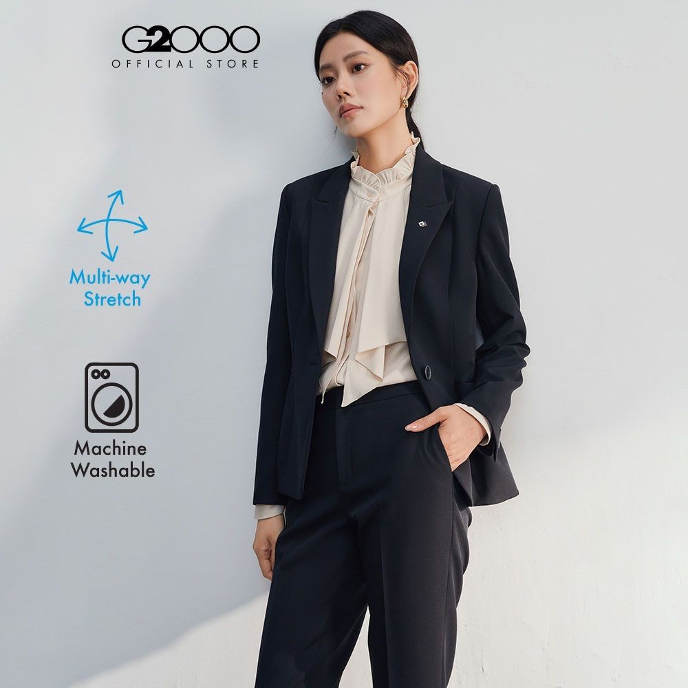 G2000 เสื้อสูทสำหรับผู้หญิง ทรง Slim Fit รุ่น 4621118399 BLACK | Shopee ...