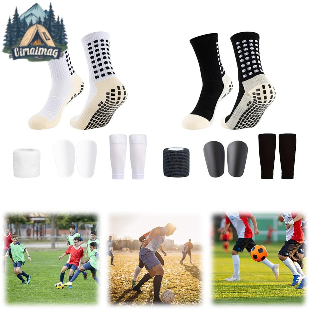 1 คู่ Grip ถุงเท้าฟุตบอล 1 คู่ Shin Sleeves พร้อม Shin Guards และ Self ...