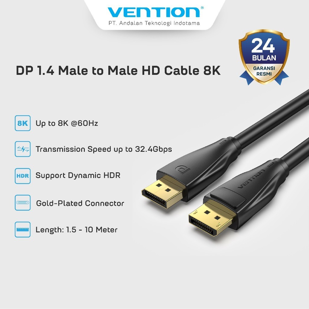 Vention Port Display Cable DP Male to Male 4K 8K UHD 240 144Hz 8K ULTRA ...