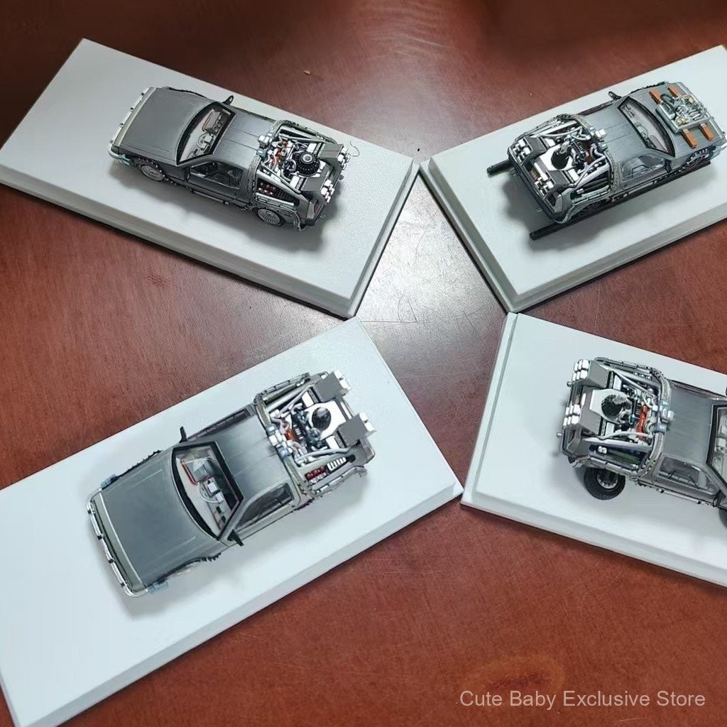 MJ 1:64 Back to the Future Time Car DeLorean DMC-12 Movie Alloy Car ...