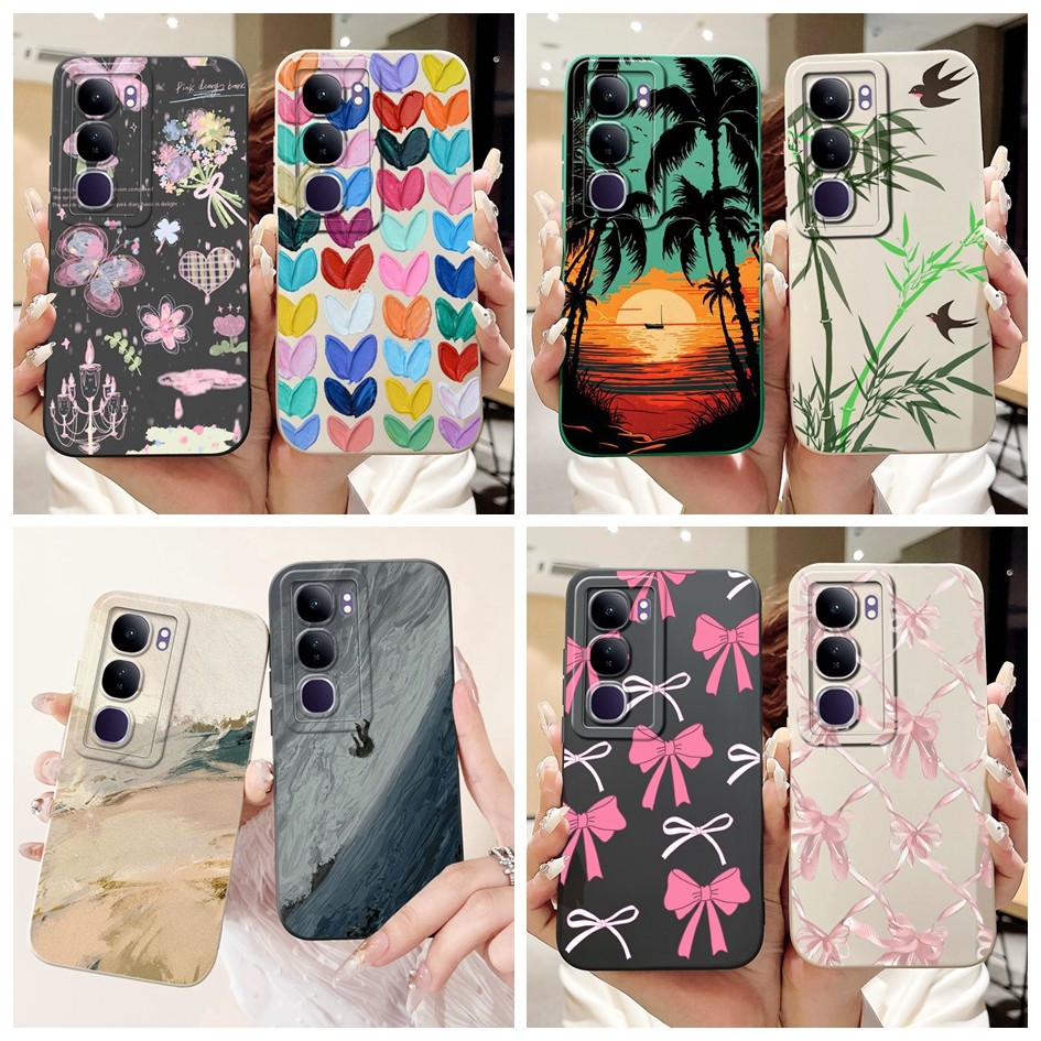 นุ่มสําหรับ Vivo V40 Lite 2024 ปลอก V2417 ฝาครอบแฟชั่น Bowknot รูปแบบ ...