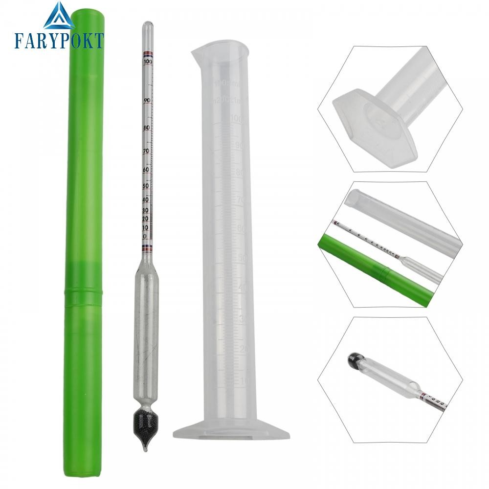 เครื่องวัดแอลกอฮอล์ Home 0-100% Meter Alcohol Hydrometer Disting Glass+ ...