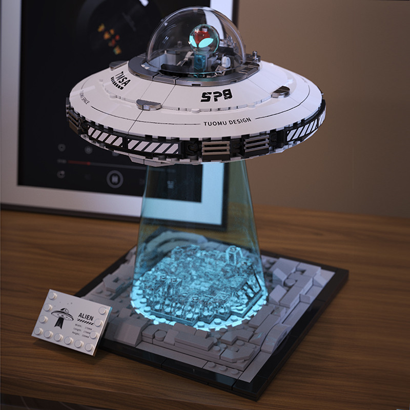 UFO UFO UFO Building Blocks Alien ยานอวกาศสร้างสรรค์อินเทรนด์เล่นตกแต่งของเล่นเด็กของขวัญ ...