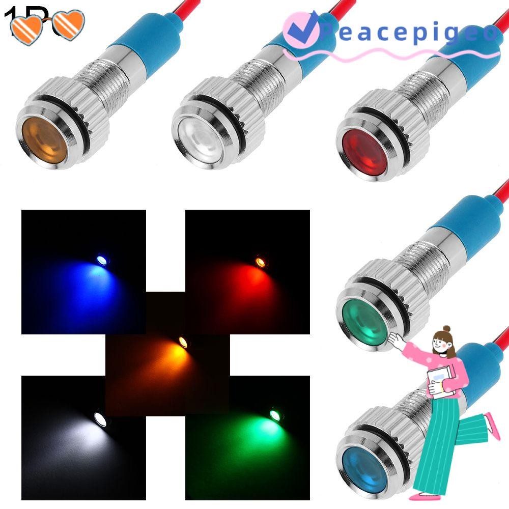 PEACEPIGEO 1 ชิ้น LED ไฟแสดงสถานะโลหะนักบินทิศทางกันน้ําพร้อมสายไฟ 6 มม. | Shopee Thailand