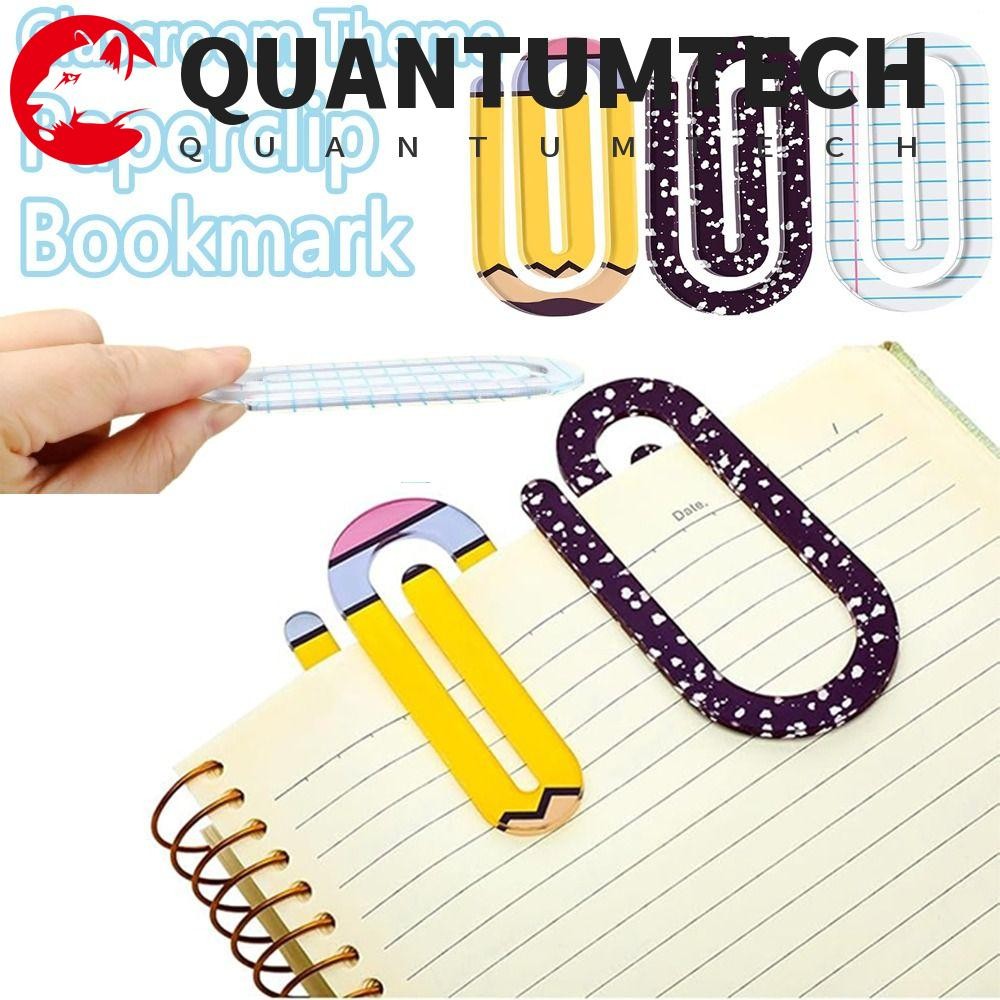 QUANTUMTECH 3 ชิ้น/เซ็ตคลิปหนีบกระดาษ, Creative อะคริลิค Paperclip บุ๊คมาร์ค,สไตล์น้ําหนักเบา ...