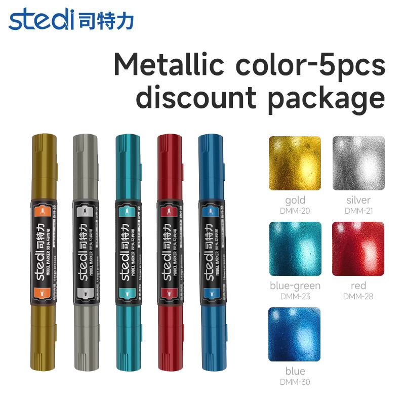 Sedi Double-Headed Metallic Marker Model Coloring Tool Self-Leveling ...