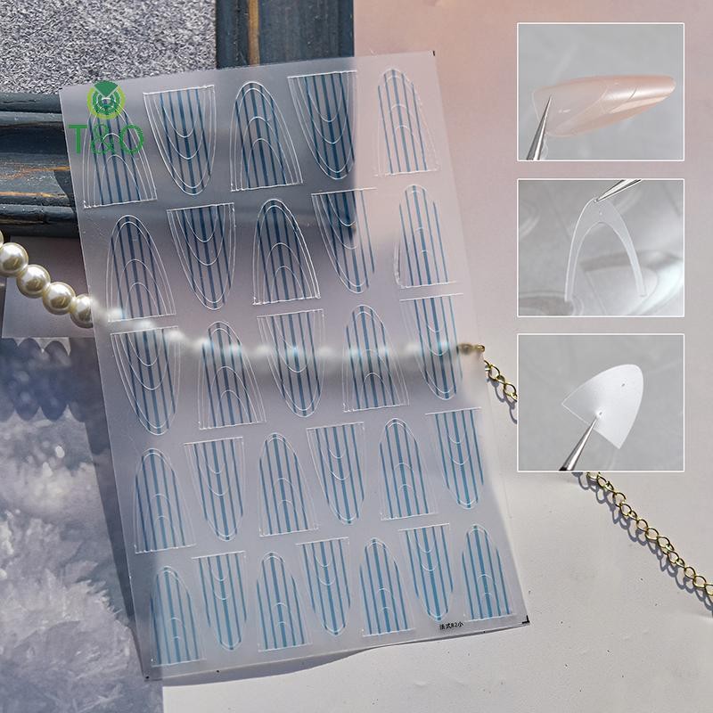 T&O French Nails Strip Nail Forms Fringe Tip Guides สติกเกอร์ Diy Wavy ...
