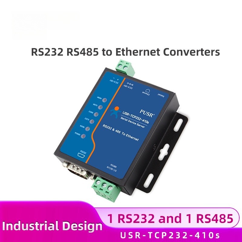 PUSR RS232 RS485 Serial to Ethernet Converter Serial Device Server ...