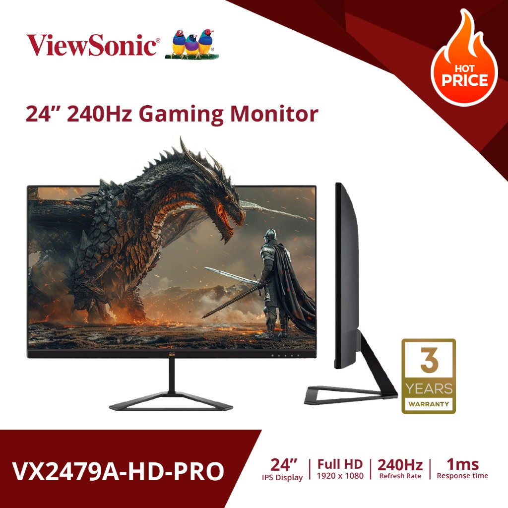 Viewsonic Monitor VX2479A-HD-PRO 24” / Full HD / 240 Hz / IPS / 1 ms ...