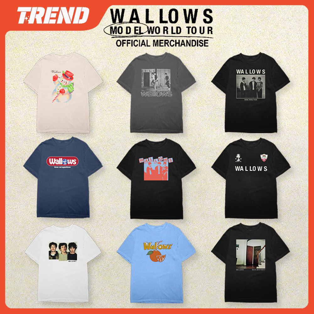 Wallows รุ่น WORLD TOUR Merch ผ้าฝ้ายเสื้อยืดผู้ชายและผู้หญิง Vintage ...