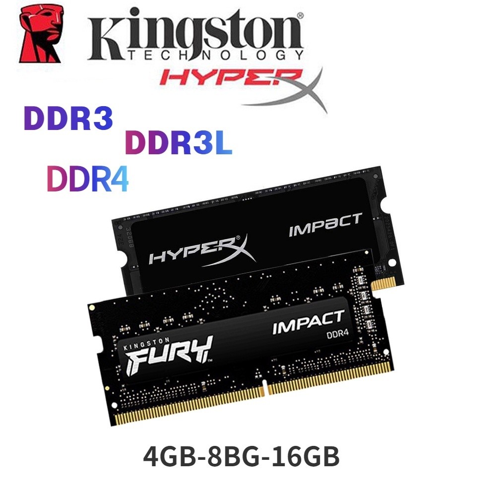 หน่วยความจำสำหรับโน้ตบุ๊ค DDR3 DDR4 RAM Kingston HyperX FURY 4GB 8GB 16GB 1600 2400 2600 3200MHz ...
