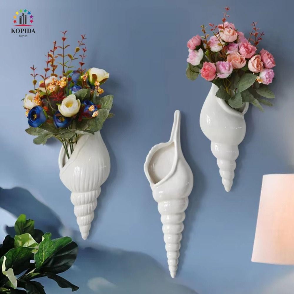 Willis มินิดอกไม้แห้งคอนเทนเนอร์,ทําด้วยมือ DIY เซรามิคเชลล์ Conch แจกัน,ส่วนบุคคลออกแบบ Nordic ...