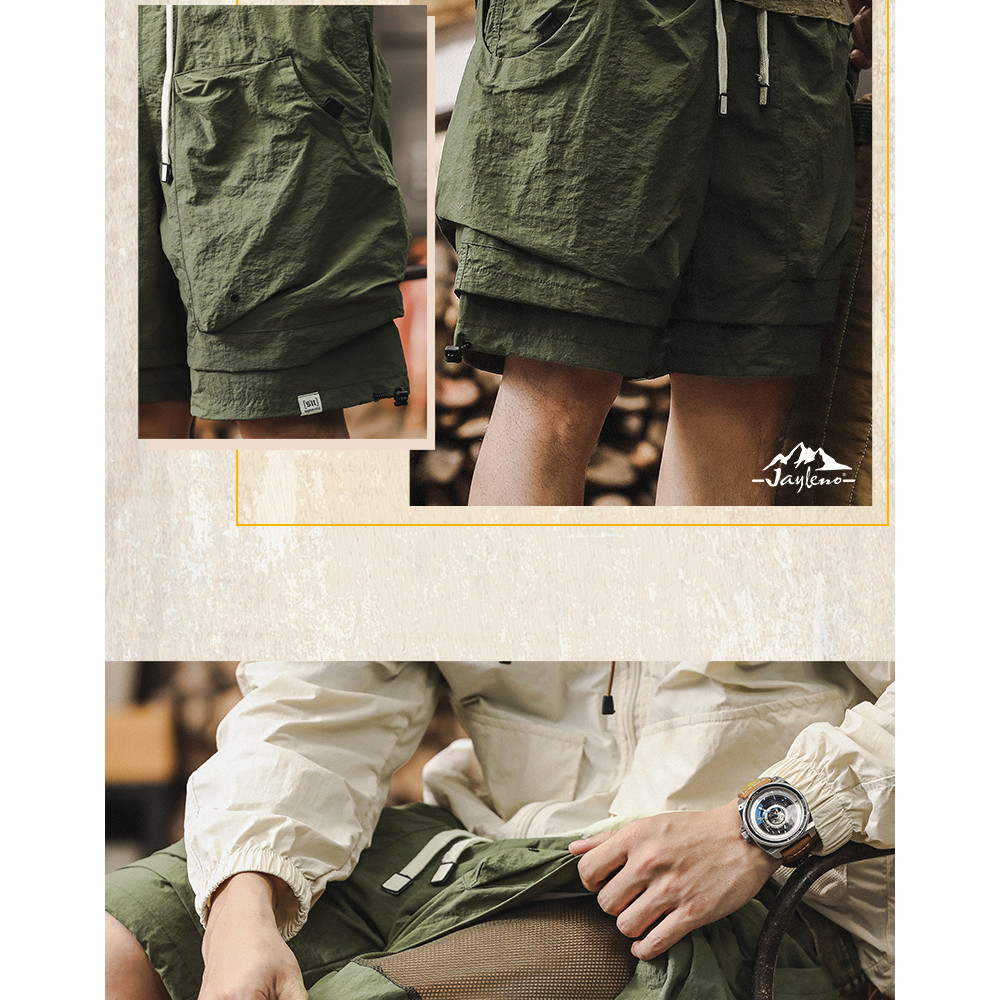 ERSHENSHI กันน้ํากลางแจ้ง Quick-Drying Workwear กางเกงขาสั้นผู้ชายฤดู ...