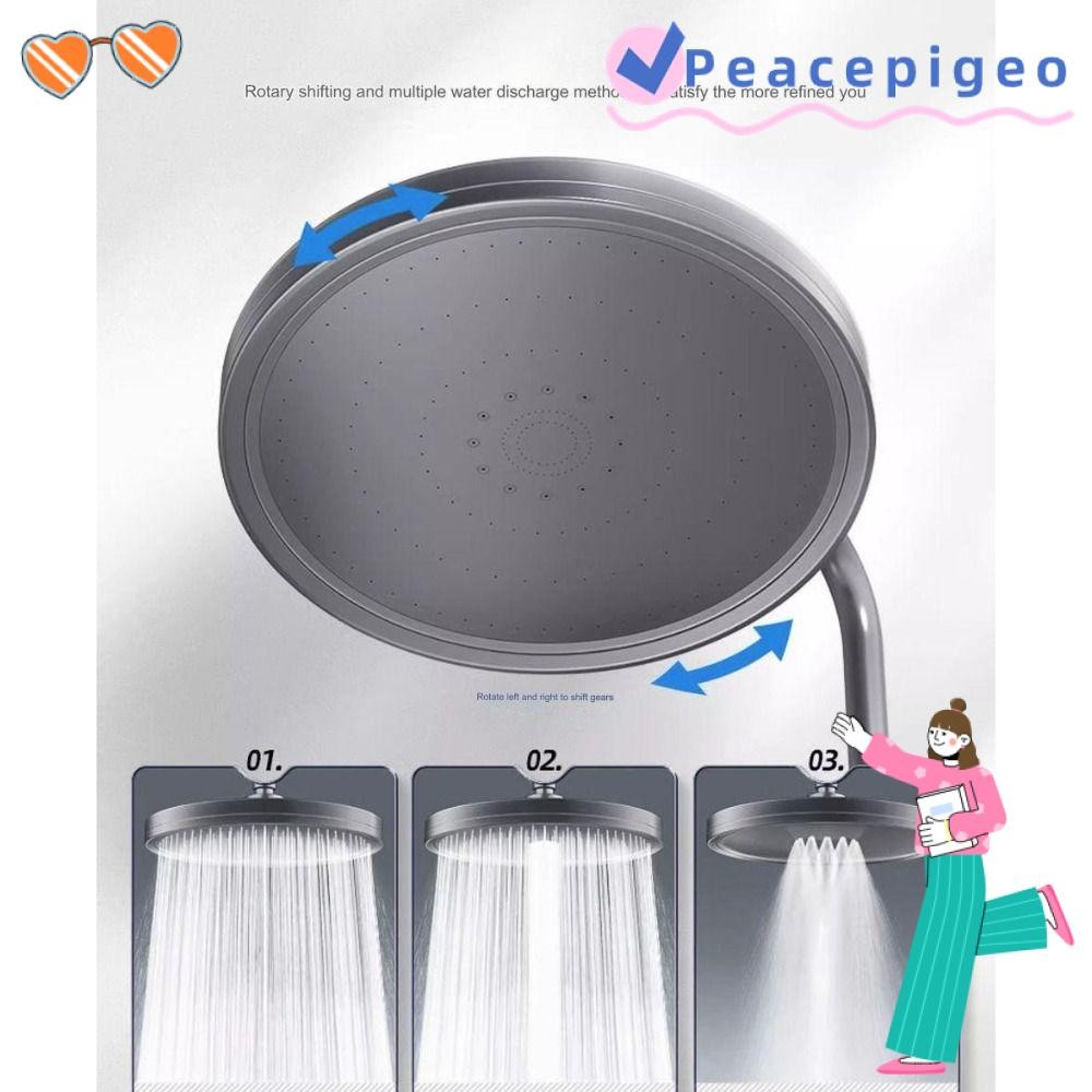 PEACEPIGEO ชามซุปแบบยืน, หัวฝักบัวกลมขนาด 23 ซม. 6 โหมดสเปรย์ 360 การปรับความเร็วองศาหัวฝักบัว ...