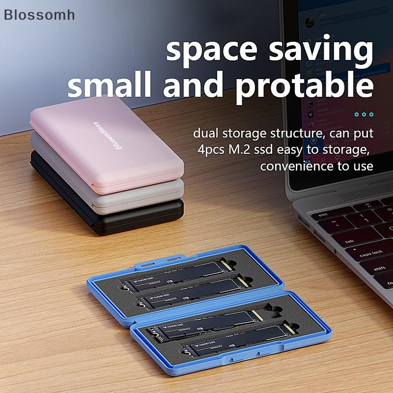 Blossomh Portable M.2 Hard Drive Protection Case PP Storage Case Solid ...