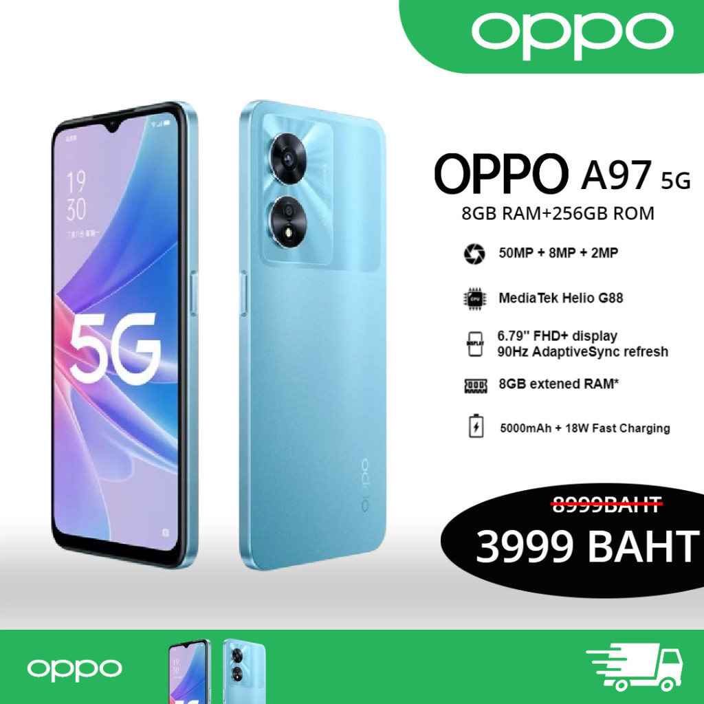 [เครื่องศูนย์ไทย] Oppo A97 5G ใหม่ 100% [256+8GB] กล้องสวยคมชัด จอใหญ่ 6.6 นิ้ว แบตอึด ชาร์จเร็ว ...