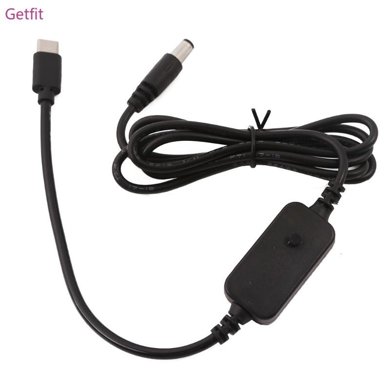 Getf USB C ถึง 5 5x2 1 มม.5V 9V 12V 20V 3A ปรับแรงดันไฟฟ้าสาย LED โวลต์ ...