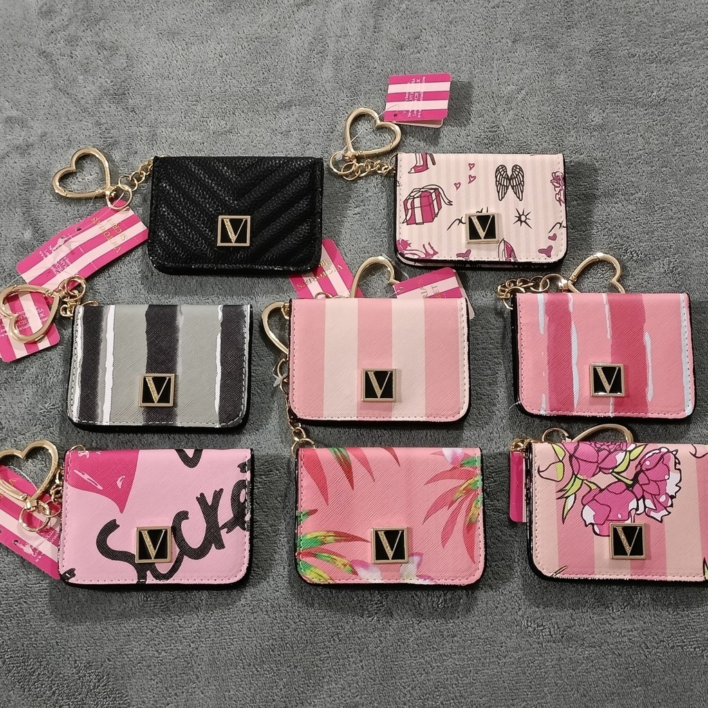 แฟชั่น New VICTORIA'S SECRET V-Word Card Holder สีชมพูน่ารักและกะทัดรัด ...