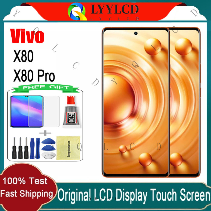 Original AMOLED Vivo X80 X80 Pro จอแสดงผล LCD หน้าจอสัมผัสพร้อมการ ...